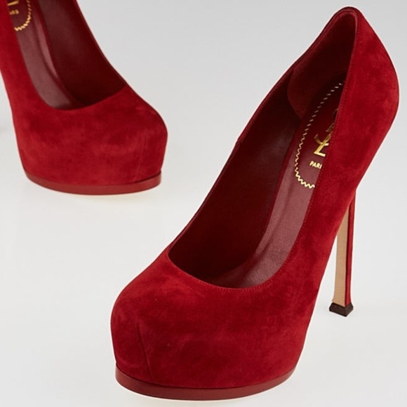 Yves Saint Laurent | Shoes | Ysl Tribtoo 5 Pumps Poppy Red | Poshmark